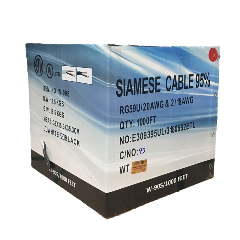 SECUPOE RG59 Siamese Coaxial Cable Solid Bare Copper 20AWG RG59U Video ...