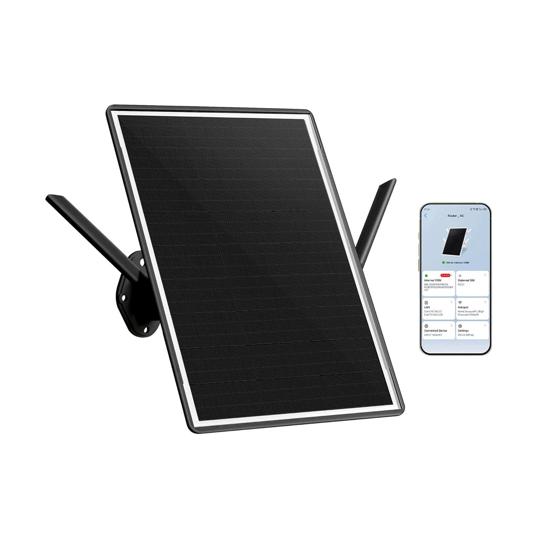 SECUEYE Solar 4G Router LTE Cat.1 Modem 2.4Ghz WiFi6 Hotspot Outdoor ...