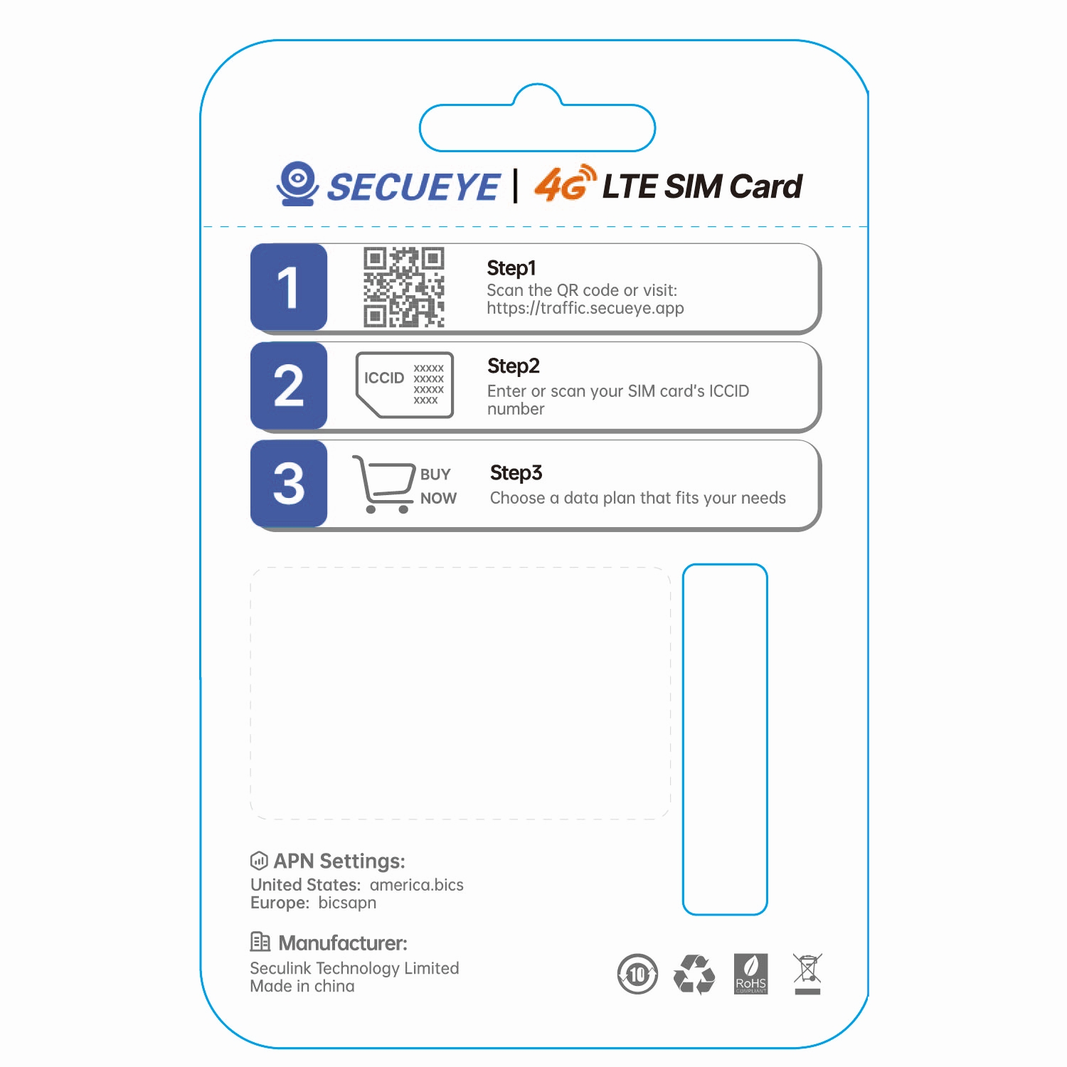 SECUEYE 4G LTE SIM Card Prepaid Phone Plan No Contract Nation-Wide ...